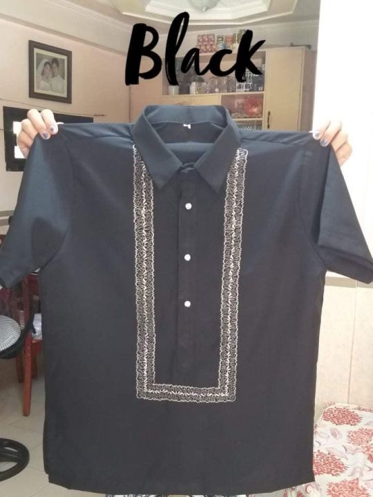 Polo Barong Office barong (black) | Lazada PH