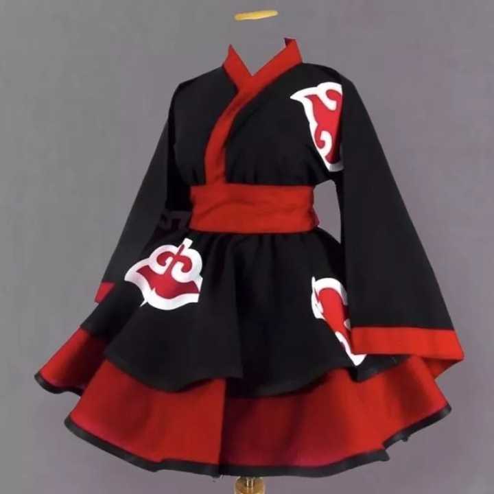 Akatsuki Dress Fullset Anime Naruto Costume Cosplay Anak Dewasa ...