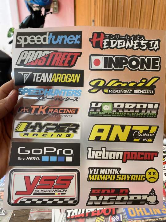 STICKER PACK KATA-KATA RACING / STICKER RACING / STICKER MOTOR ...