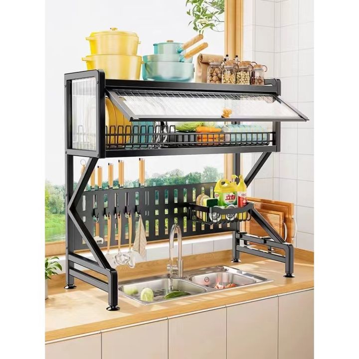 🚀24 hour ship out🚀dish rack Kitchen Rack Kitchen Dustproof Sink Rack ...