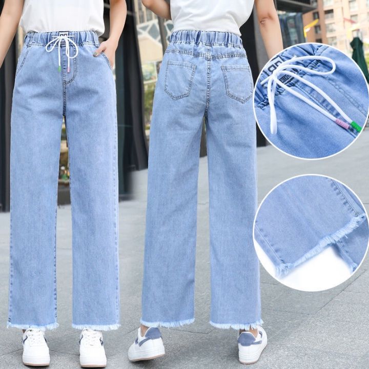 New jeans garterized high waist | Lazada PH