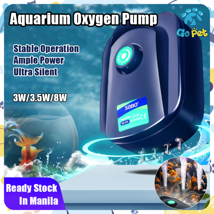 SOBO Aquarium Oxygen Pump Fish Tank Air Pump Adjustable AirFlow Silent ...