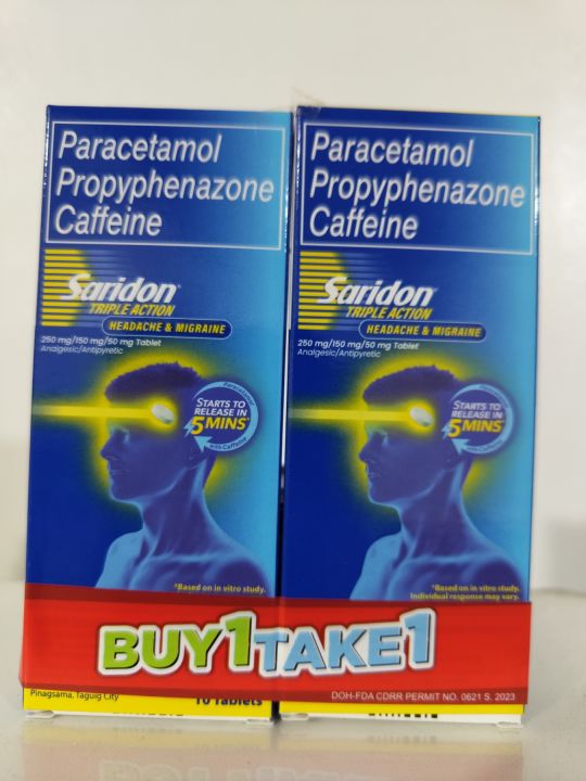 saridon tab 10s buy1take1 | Lazada PH
