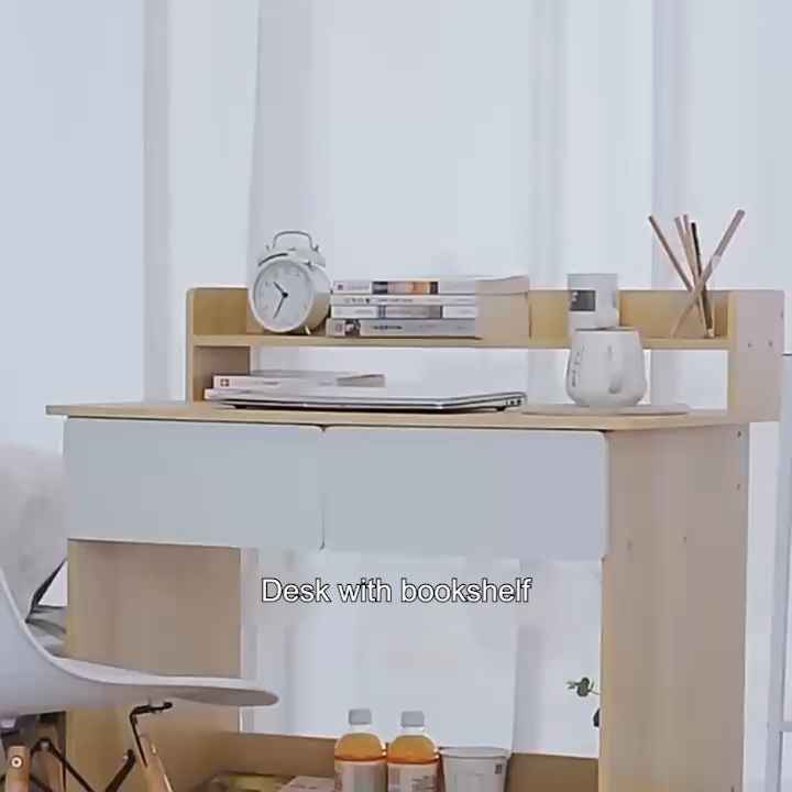 Computer Table For Desktop Study Table With Drawer Bookshelf Combination Office Desks Wood Table ...