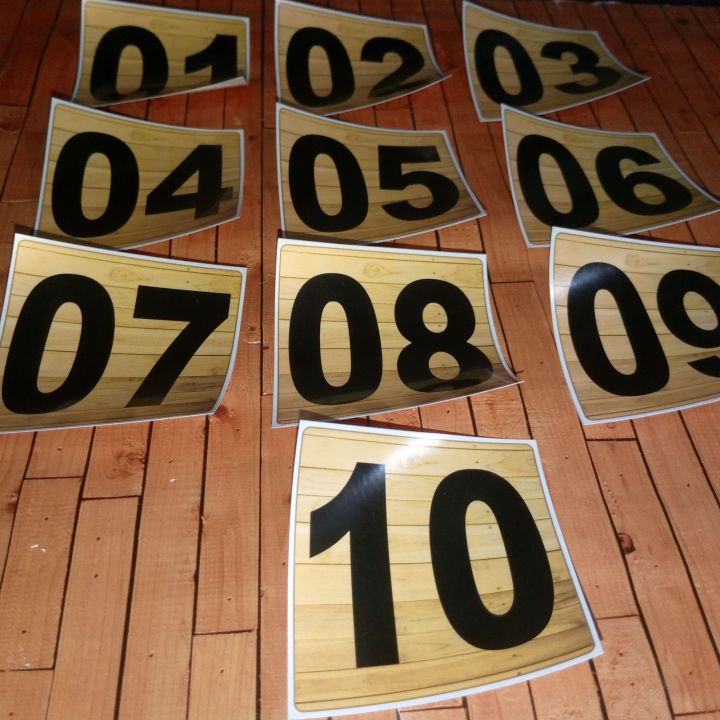 Stiker Nomor Urut 01 sampai 10, Ukuran 5x5 cm Bahan Vinyl Glossy ...