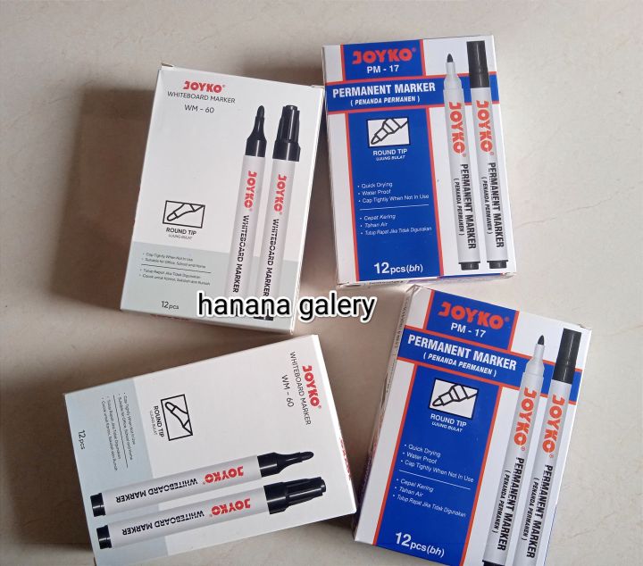 SPIDOL Joyko permanent / Spidol Joyko White board (1 pack isi 12 pcs ...