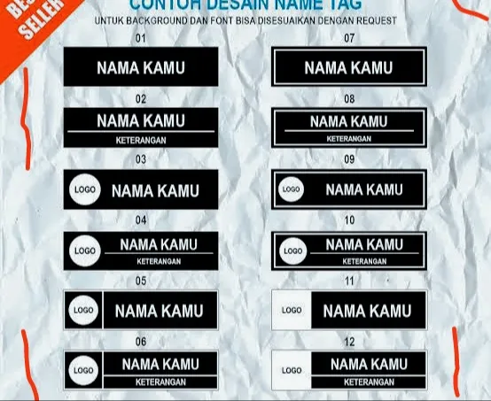 PAPAN NAMA, NAME TAG, NAMA DADA , ID CARD CUSTOM | Lazada Indonesia