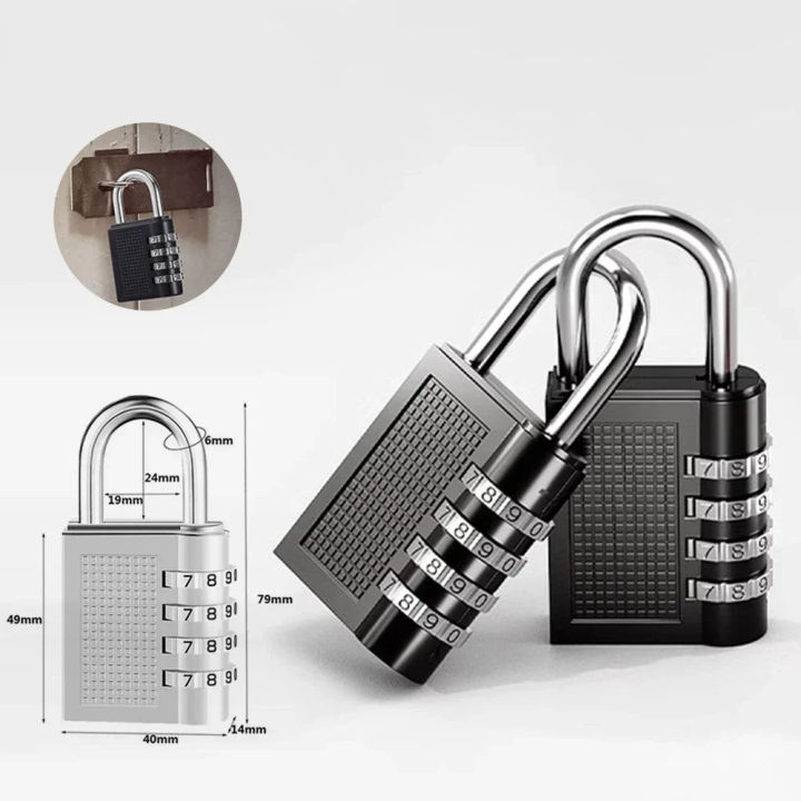 Padlock 4 Digit Password Locks Combination Suitcase Luggage Metal ...