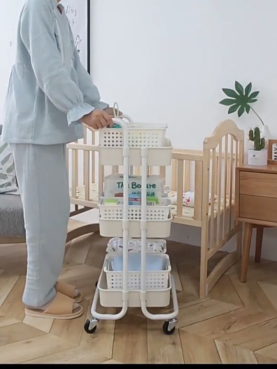 Trolley Cart Organizer For Baby 3 Tier Utility Trolley Carbon Steel ...
