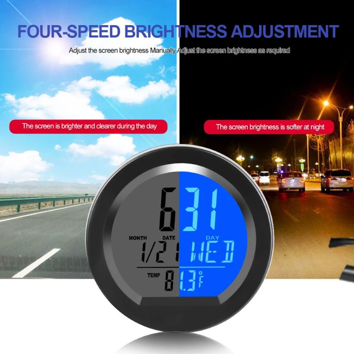 Solar Car Clocks Dashboard Automotive Electronic Watch Led Digital ...