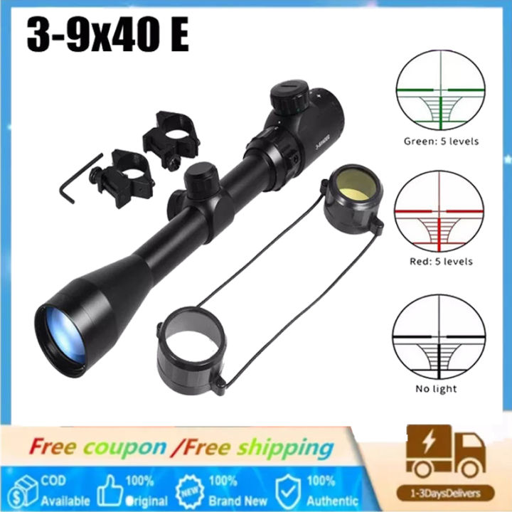 20mm Dovetail Mount 3-9x40 Adjustable Cross Sight Green Red Illuminated ...