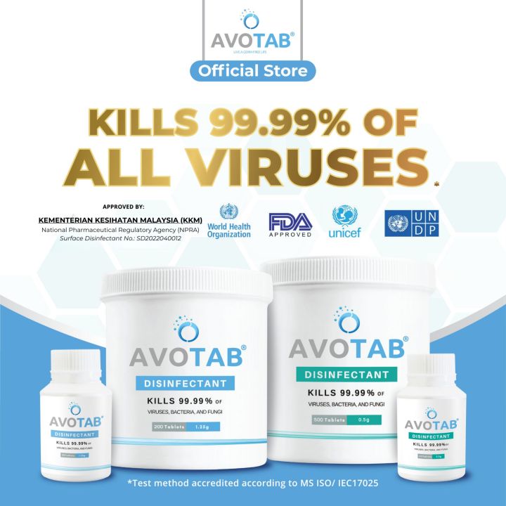 AVOTAB™ KKM APPROVED Disinfectant Tablet 200's (Official) | Lazada