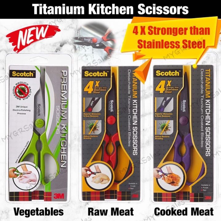 3M Scotch Premium / Titanium Detachable Kitchen Scissors (Original ...