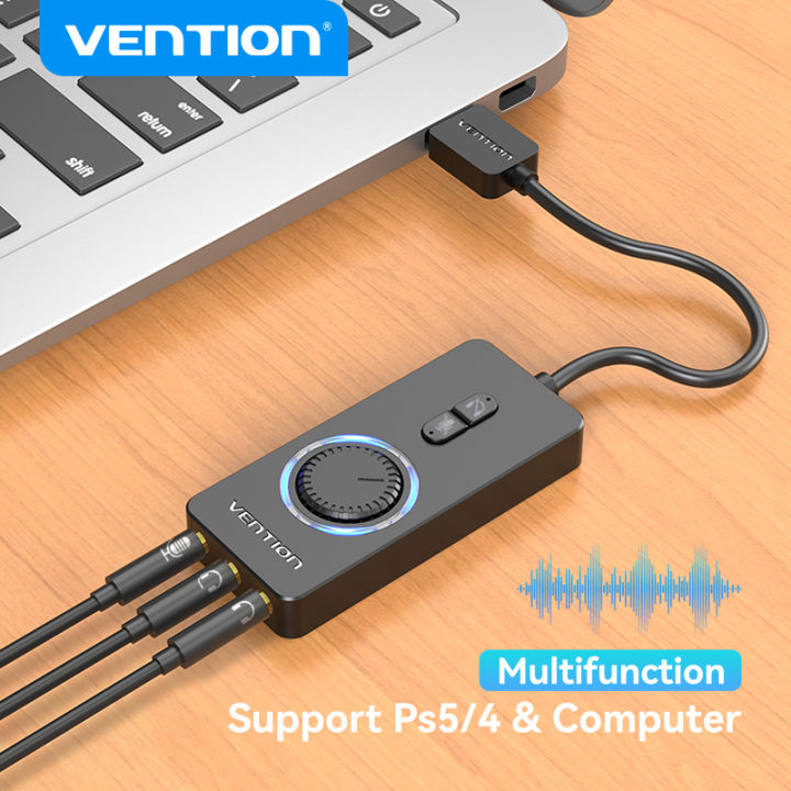 Vention USB Sound Card External USB Audio Card Adapter USB to Jack 3.5mm 3 in 1 Sound Card for ...