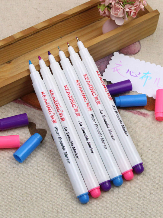 Kearing Cloth Pen Pink Blue Purple Fabric Temporary Drawing Line Pen ...