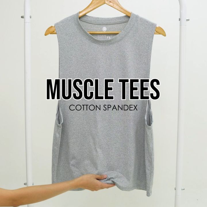 INSPI Plain Muscle Tee Sando for Men & Woman Tank Top Workout Clothes ...