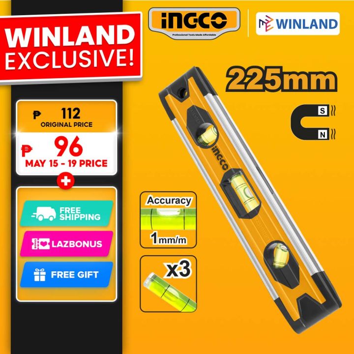 Ingco by Winland Magnetic Mini Spirit Level Bar with Magnet HMSL01030 ...