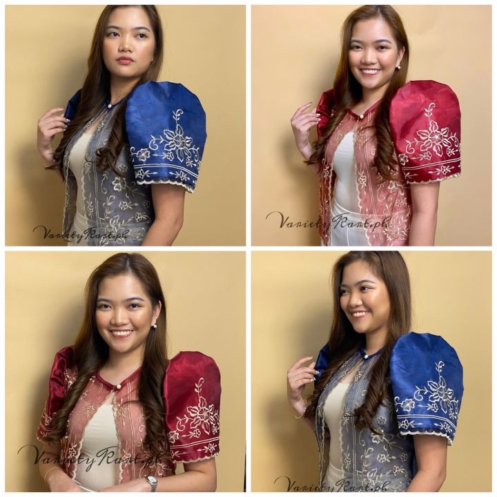 Red / Blue Modern Filipiniana Bolero Embroidered | Lazada PH