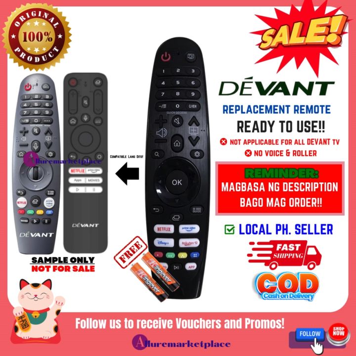 DEVANT Magic Remote Replacement DEVANT REMOTE CONTROL 32STW101 ...