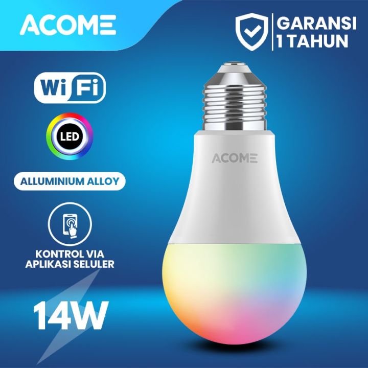 ACOME AL01 Lampu Smart LED RGB 14W WiFi Home Automation Wireless Kontrol Via Aplikasi | Lazada ...