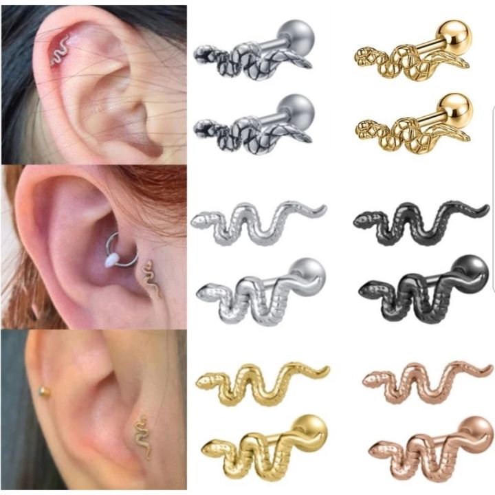 ( Anting Snake) 1 Biji Anting Piercing Earring Lobe Helix Tragus ...