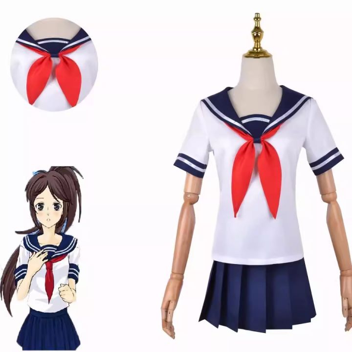 Anime Yandere Simulator Ayano Aishi Cosplay Costumes Girls School JK ...