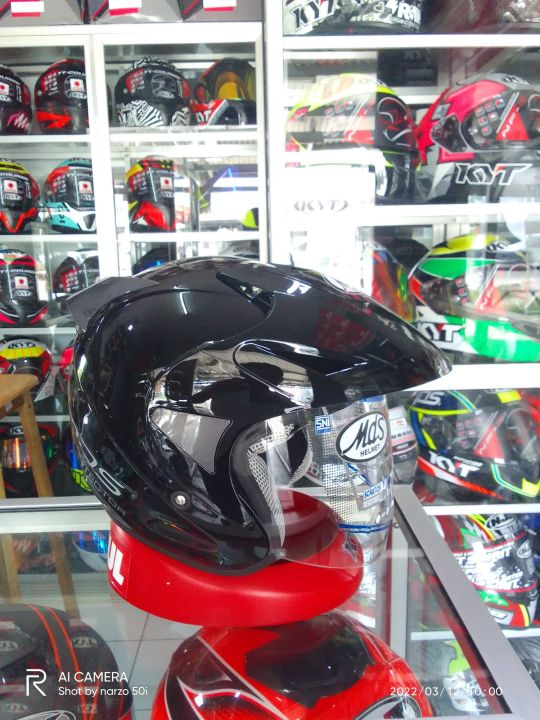 Helm Half Face MDS PROTECTOR R SOLID BLACK METALIC | Lazada Indonesia