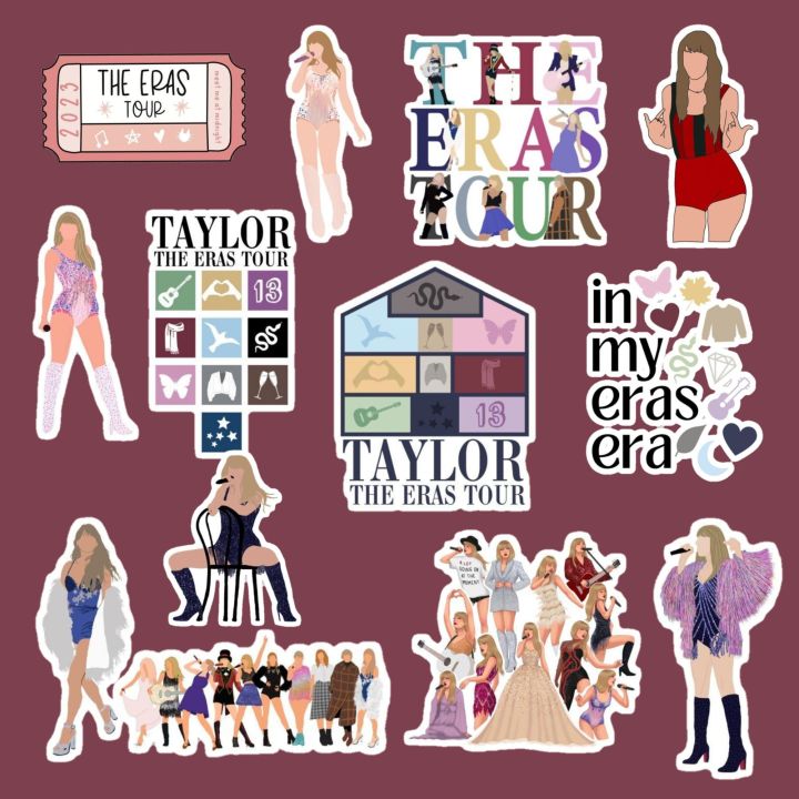 THE ERAS TOUR Taylor Swift Waterproof VINYL Sticker Glitter Finish ...