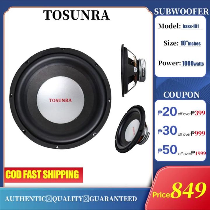 TOSUNRA Car Speaker Subwoofer 10 Inch 1000watts Db Amplifier Audio ...