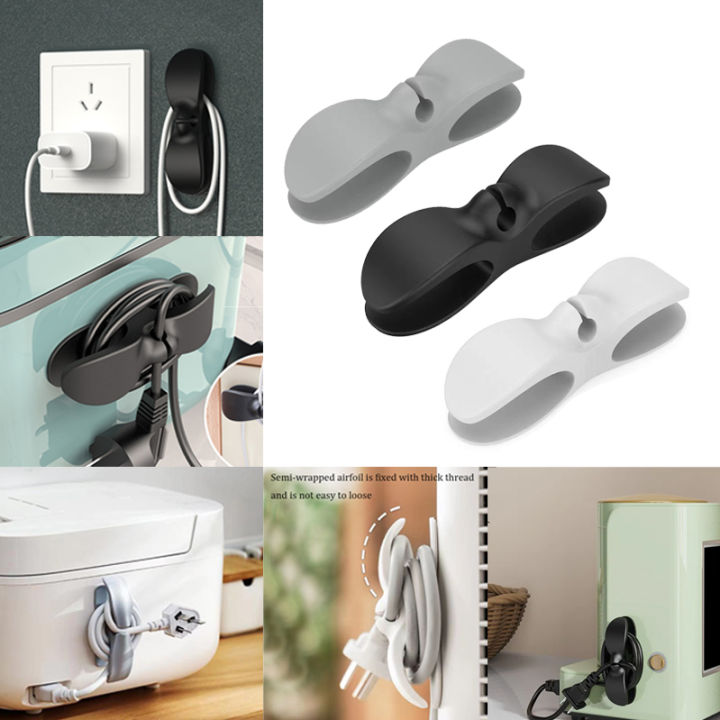 Self-Adhesive Winder Cable Management Clip Cord Wrapper Cable Wire Cord ...