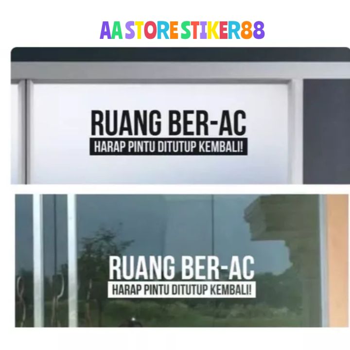 STIKER RUANG BERA AC PINTU HARAP TUTUP KEMBALI STIKER KACA,PINTU ...