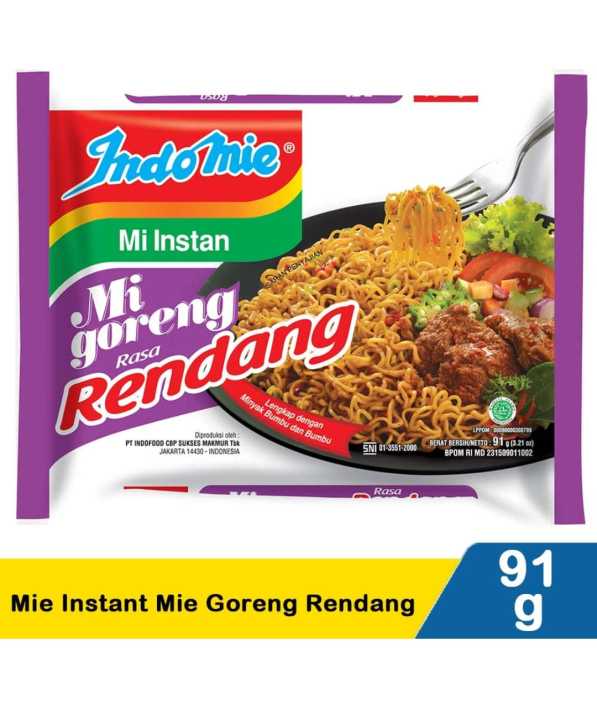 Indomie Mie Instan Goreng Rasa Rendang Kemasan isi 91 gram | Lazada ... Indomie Mie Instan Goreng Rasa Rendang Kemasan isi 91 gram | Lazada ...