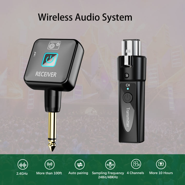 Wireless Microphone Transmitter Receiver 2.4Ghz, XLR Microphone ...