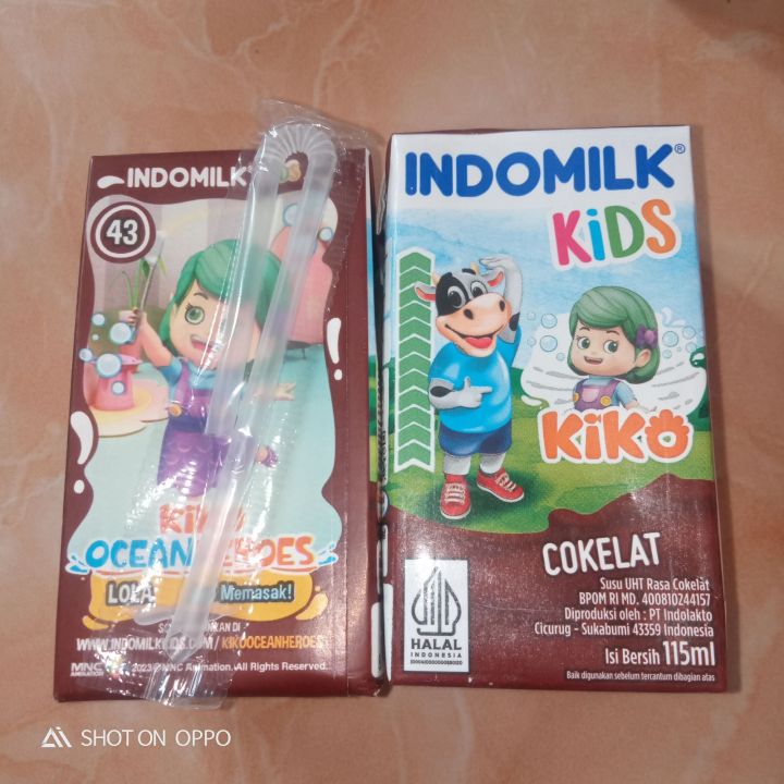 10 kotak susu uht Indomilk rasa cokelat - netto 115 ml - pilihan lebih sehat - susu instan ...
