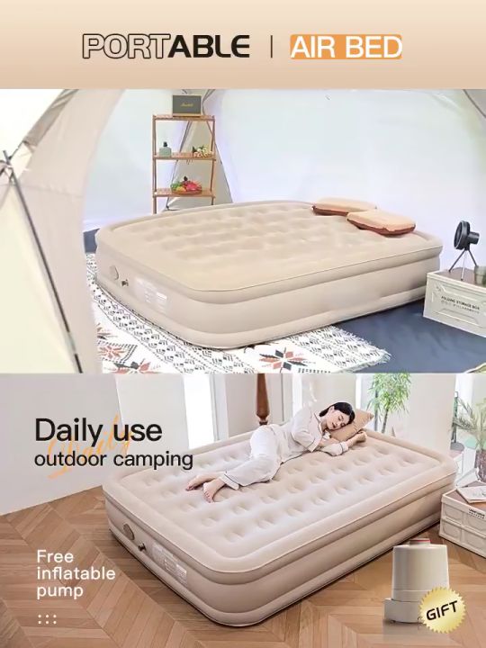 Portable Air Bed For Camping Double and Single Inflatable Bed with ...
