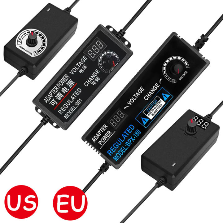 AC DC Adjustable Adapter Power 3-12V 9-24V 2A 3A 5A 10A US EU Plug with ...