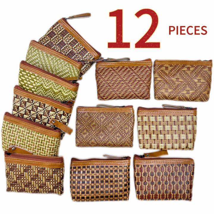 12pcs Traditional Banig Wallet Native Wallet Bamboo Coinpurse Plain ...