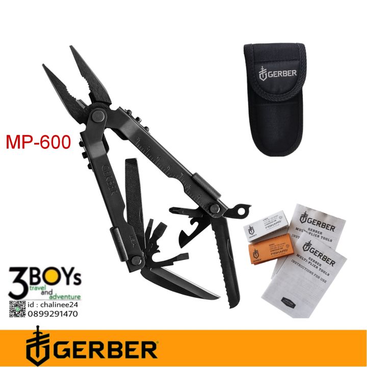 คีม GERBER รุ่น MP-600 สีดำ แบบสะบัดออก เปิดด้วยมือเดียว 14 ฟังก์ชันคีม ...