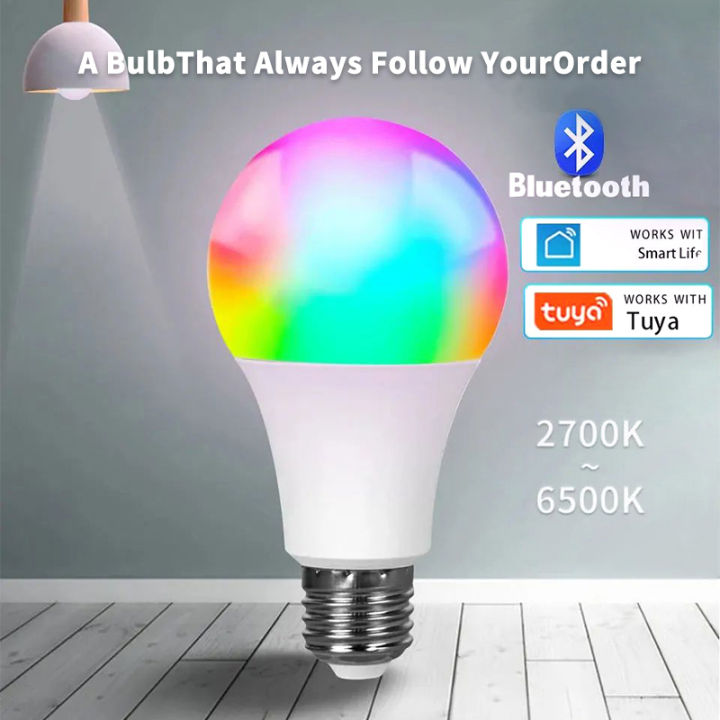 Tuya Smart Bluetooth LED Light Bulb 220V Color Change RGB Lamp Dimmable ...