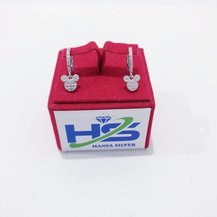 Anting Perak Anak Asli Silver 925 Lapis Emas Putih Model Jepit Agogo Mickey Mouse | Lazada Indonesia