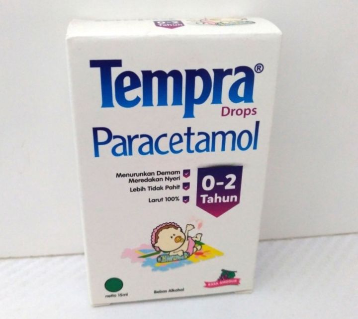 tempra drop drops 15 ml rasa anggur obat demam turun panas bayi anak 0-2 tahun paracetamol PCT ...