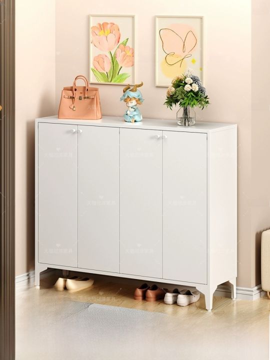 Steel Lockable Shoe Cabinet Home Entrance Hallway Iron Art Metal ...