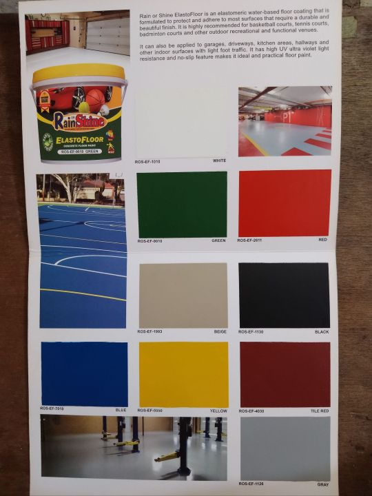 RAIN OR SHINE ELASTOFLOOR COLOR CHART COMPLETE GUIDE FOR COLORS ...