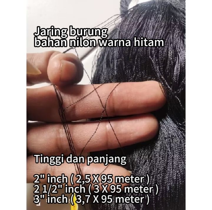 JARING NILON JARING BURUNG WARNA HITAM D2 210-50X100 YARD | Lazada ...