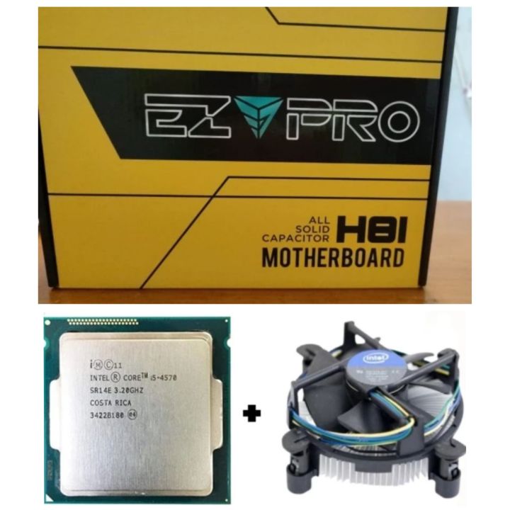 Motherboard H81 Ezpro Socket LGA 1150 + Processor i5 4570 + Fan ...