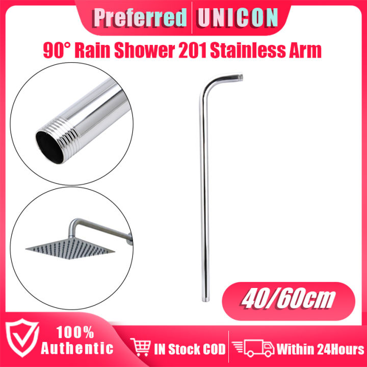 40/60CM Rain Shower Head Arm Extension Pipe Long 90 Degree 201 ...