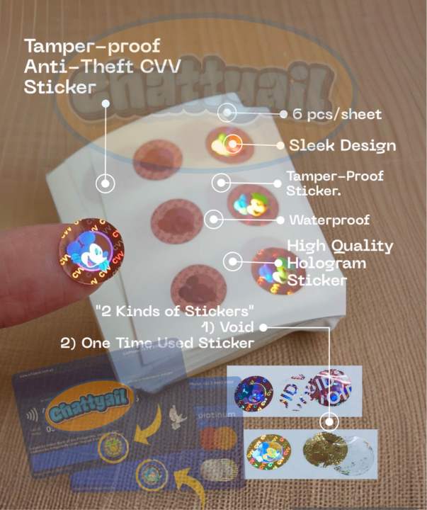 Tamper-proof Anti-Theft CVV Sticker (For Debit/Credit Card Security ...