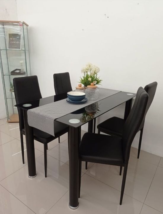 meja makan informa minka meja makan kaca tampered glass | Lazada Indonesia