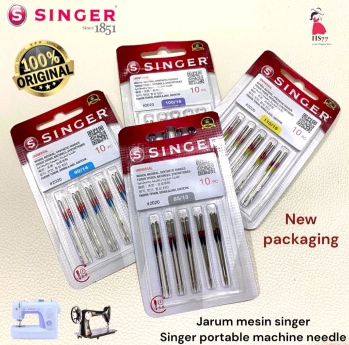 100% ORIGINAL SINGER Sewing Needle Jarum SINGER 2020 Needles Jarum 2020 ...