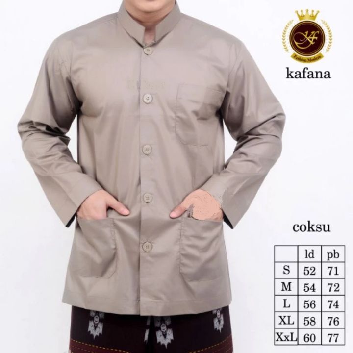 Baju Koko Haibah Polos ExLusive / Baju Koko Pria Dewasa Saku Depan ...
